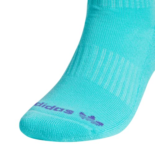 adidas Originals Men's Mixed Graphics Cushioned Crew Socks (3-Pair), Semi Mint Rush Green/Purple/Active Gold, Large