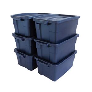 Rubbermaid Roughneck Storage Totes 3 Gallons, Durable Stackable Containers, Great for Off-Season Items, Small Storage Needs, and More, 6-Pack