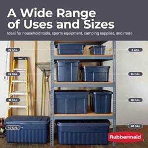 Rubbermaid Roughneck Storage Totes 3 Gallons, Durable Stackable Containers, Great for Off-Season Items, Small Storage Needs, and More, 6-Pack