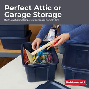 Rubbermaid Roughneck Storage Totes 3 Gallons, Durable Stackable Containers, Great for Off-Season Items, Small Storage Needs, and More, 6-Pack