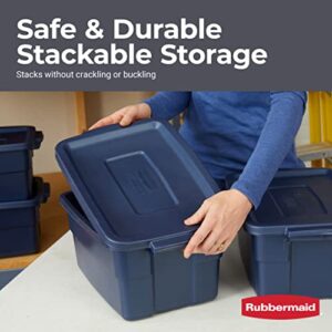 Rubbermaid Roughneck Storage Totes 3 Gallons, Durable Stackable Containers, Great for Off-Season Items, Small Storage Needs, and More, 6-Pack