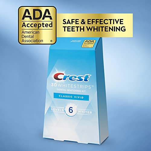 Crest 3D Whitestrips, Classic Vivid, Teeth Whitening Strip Kit, 20 Strips (10 Count Pack)