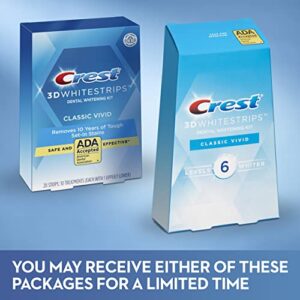 Crest 3D Whitestrips, Classic Vivid, Teeth Whitening Strip Kit, 20 Strips (10 Count Pack)