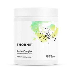 thorne amino complex – clinically-validated eaa and bcaa powder for pre or post-workout – promotes lean muscle mass and energy production – nsf certified for sport – lemon flavor – 8 oz – 30 servings