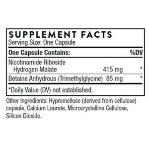 Thorne NiaCel 400 - Nicotinamide Riboside Supplement - Support Healthy Aging, Cellular Energy Production, and Sleep-Wake Cycle - NSF Certified for Sport - Gluten Free - 60 Capsules - 60 Servings