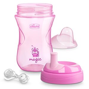 Chicco Sport Spout Trainer Spill-Free Baby Sippy Cup 9oz. Pale Pink/Lavender 9m+ (2pk)