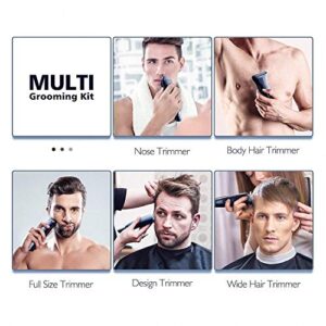 Hatteker Mens Hair Clipper Beard Trimmer Grooming kit Hair Trimmer Mustache Trimmer Body Groomer Trimmer for Nose Ear Facial Hair Cordless Waterproof 5 in 1