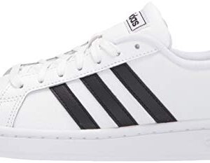 adidas men's Grand Court Sneaker, White/Black/White, 11.5 US