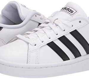 adidas men's Grand Court Sneaker, White/Black/White, 11.5 US