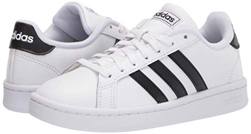 adidas men's Grand Court Sneaker, White/Black/White, 11.5 US