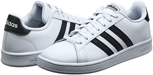 adidas men's Grand Court Sneaker, White/Black/White, 11.5 US