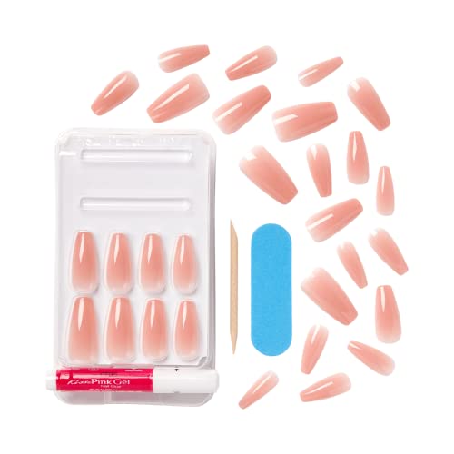 KISS Bare But Better TruNude Fake Nails Nude Nail Shades Manicure Set, Nude Glow', 28 Chip Proof, Smudge Proof Glue-On Nails