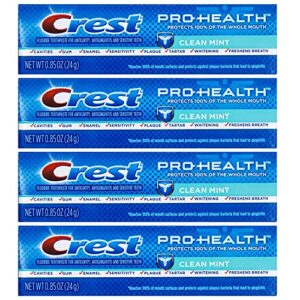 crest pro-health, clean mint toothpaste, 0.85 oz (24g) – pack of 4