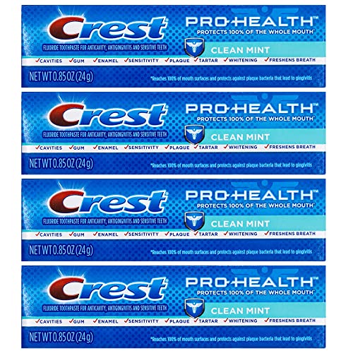 Crest Pro-Health, Clean Mint Toothpaste, 0.85 oz (24g) - Pack of 4