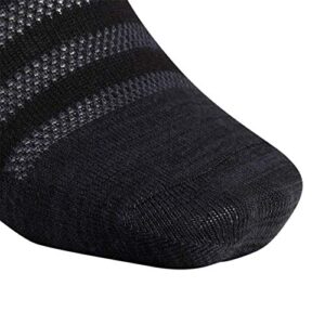 adidas Mens Superlite (6-pair) Super No Show Sock, Black/Night Grey, Large US