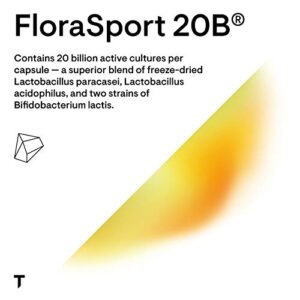 Thorne FloraSport 20B Probiotic Supplement - 20 Billion Active Cultures per Capsule - NSF Certified for Sport - 30 Capsules