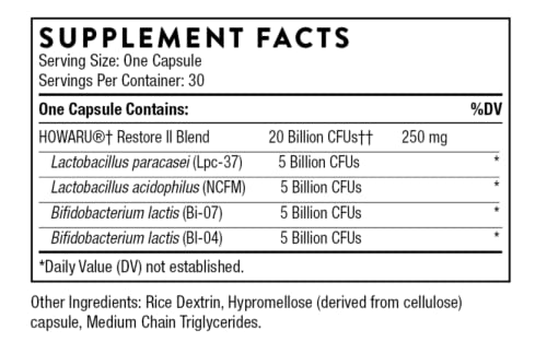 Thorne FloraSport 20B Probiotic Supplement - 20 Billion Active Cultures per Capsule - NSF Certified for Sport - 30 Capsules