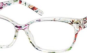 ZENNI Blue Light Blocking Glasses for Women Floral Cat-Eye Frame Relieve Digital Screen Eye Strain TR90 light eyewear