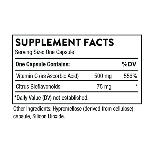 Thorne Vitamin C - Blend of Vitamin C and Citrus Bioflavonoids from Oranges - Support Immune System, Production of Cellular Energy, Collagen Production and Healthy Tissue - Gluten-Free - 90 Capsules