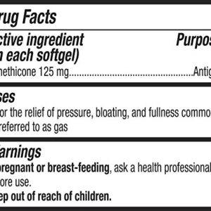 Equate Extra Strength Gas Relief 125 mg 72 Softgels (Twin Pack)