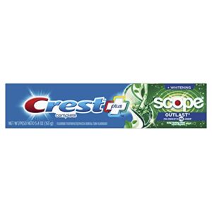 crest + scope outlast complete whitening toothpaste, mint, 5.4 oz