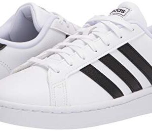 adidas Women's Grand Court, White/Black/White, 7 M US