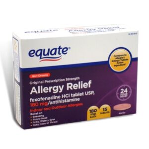 allergy relief fexofenadine 180mg 15ct by equate compare to allegra allergy tablets