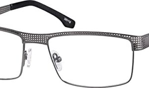 ZENNI Blue Light Blocking Glasses for Men Grey Rectangle Frame Relieve Digital Screen Eye Strain Stainless Steel Light Eyewear