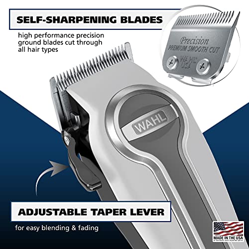 Wahl USA Pro Series Premium Combo Corded Clipper and Cordless Trimmer Kit for Hair Clipping & Beard Trimming with Free Barbers Shears - Model 79804