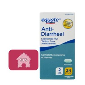 Equate Anti-Diarrheal - Loperamide - 2 mg, 24 Caplets + STS Fridge Magnet.