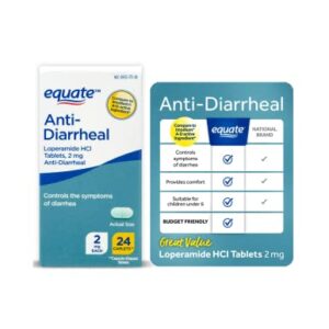 Equate Anti-Diarrheal - Loperamide - 2 mg, 24 Caplets + STS Fridge Magnet.