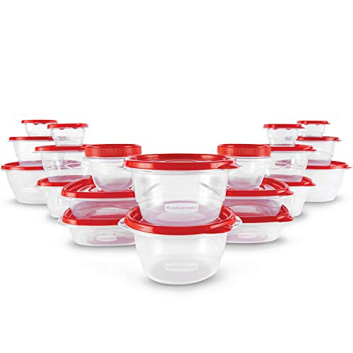 Rubbermaid TakeAlongs Food Storage Containers, 40 Piece Set, Ruby Red