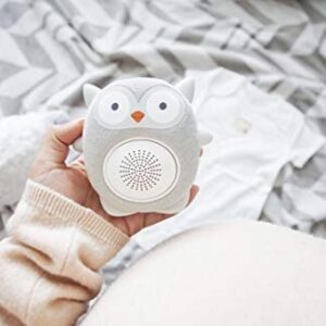 WavHello Portable Baby Sleep Soother - Rechargeable Bluetooth Noise Machine Travel Sound Speaker Great for Cribs, Strollers, Car Seat and More - Ollie The Owl Soundbub, Grey