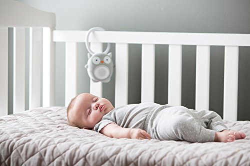 WavHello Portable Baby Sleep Soother - Rechargeable Bluetooth Noise Machine Travel Sound Speaker Great for Cribs, Strollers, Car Seat and More - Ollie The Owl Soundbub, Grey