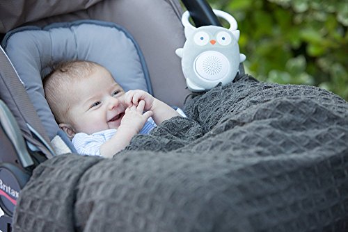 WavHello Portable Baby Sleep Soother - Rechargeable Bluetooth Noise Machine Travel Sound Speaker Great for Cribs, Strollers, Car Seat and More - Ollie The Owl Soundbub, Grey