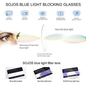 SOJOS Small Blue Light Blocking Glasses Hexagonal Eyeglasses Frame Anti Blue Ray Glasses One and Only SJ5036 with Gold Frame/Anti-Blue Light Lens