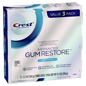 crest pro-health advanced gum restore toothpaste, deep clean 3.7 oz (pack of 3)