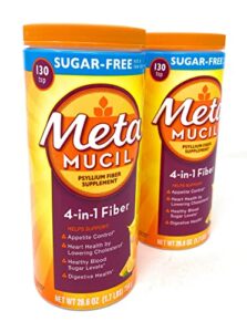 metamucil sugar free fiber supplement, orange smooth 260 servings