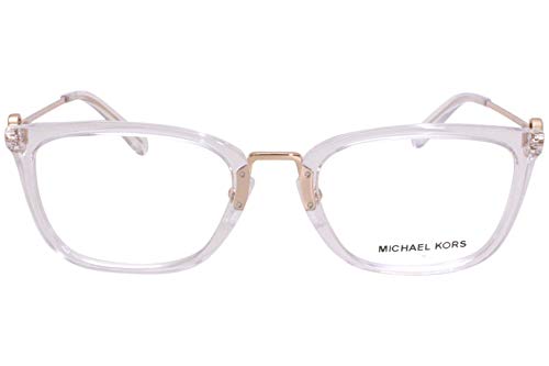 Michael Kors MK 4054 3105 Crystal Clear Eyeglasses Frame w/Demo lens-52mm, 52/20/140