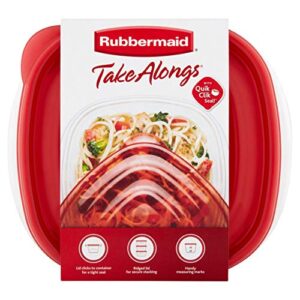 Rubbermaid TakeAlongs Deep Square Food Storage Containers, 5.2 cups, 8 pack (4 lids + 4 containers)