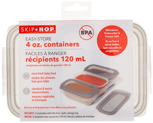 Skip Hop Baby Food Storage, Easy-Store 4oz. Containers, 3pack