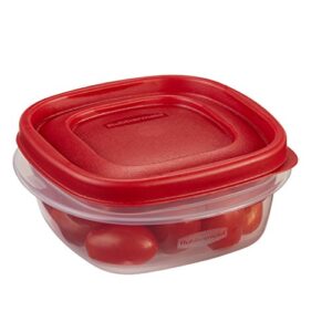 Rubbermaid Easy Find Lids Food Storage Containers, 1.25 Cup, Racer Red, 4-Piece Set