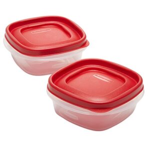 Rubbermaid Easy Find Lids Food Storage Containers, 1.25 Cup, Racer Red, 4-Piece Set