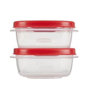 Rubbermaid Easy Find Lids Food Storage Containers, 1.25 Cup, Racer Red, 4-Piece Set