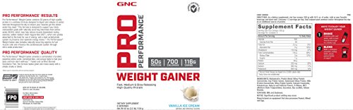 GNC Pro Performance Weight Gainer - Vanilla Ice Cream, 6 Servings, Protein to Increase Mass