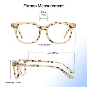 Firmoo Blue Light Blocking Glasses, Anti Headache Anti Eyestrain, Oversized Blue Light Glasses Computer Glasses Blue Light Blocker for Women Men（Ivory Pattern）