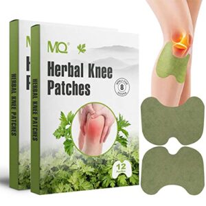 mq 24pcs knee pain relief patches, wormwood pain patch paste, heat patches for knee discomfort relief plaster, warming herbal plaster pain patches, long lasting relief of pains