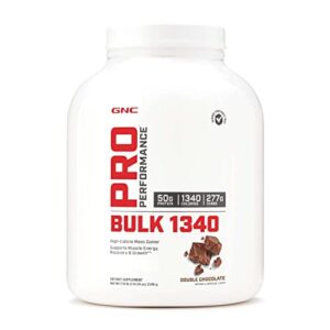 gnc pro performance bulk 1340 – double chocolate, 9 servings, supports muscle energy, recovery and growth