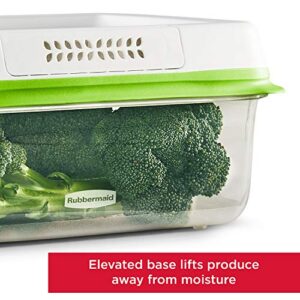 Rubbermaid 6-Piece Produce Saver Containers for Refrigerator with Lids for Food Storage, Dishwasher Safe, Clear/Green