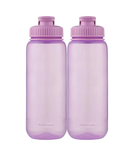 Rubbermaid Essentials 32oz Pink Plastic Water Bottle with Chug and Sip Lid (Pack of 2)